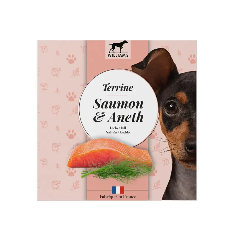 Terrine pour chien William's au saumon et à l'aneth (80 g) - Bubimex